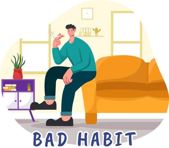 Bad habits featuring unhealthy lifestyles Vector Image