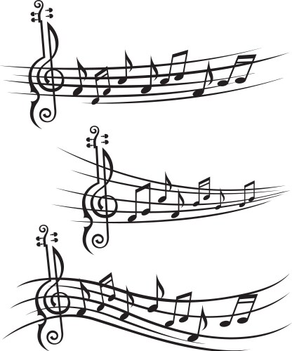 Musical Notes on Stave Royalty Free Vector Image