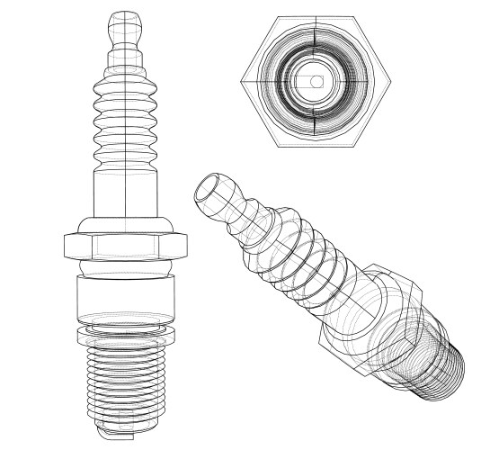 Spark plug sketch Royalty Free Vector Image - VectorStock