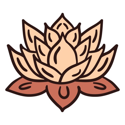 Flower hamsa hand stroke Royalty Free Vector Image
