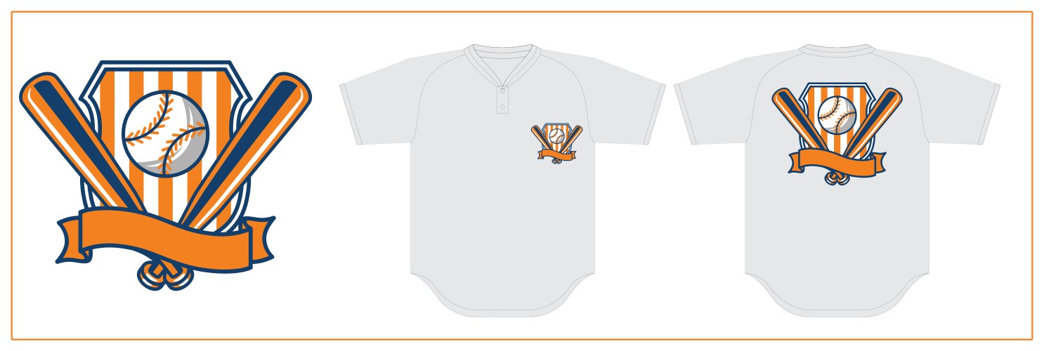 Baseball logo with jersey mock up Royalty Free Vector Image