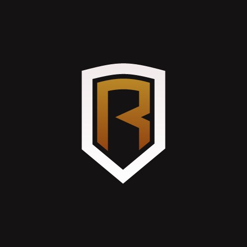 Letter r shield logo icon Royalty Free Vector Image