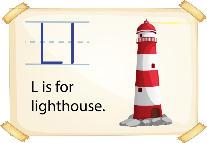 Sea lighthouse set a tower with floodlight Vector Image