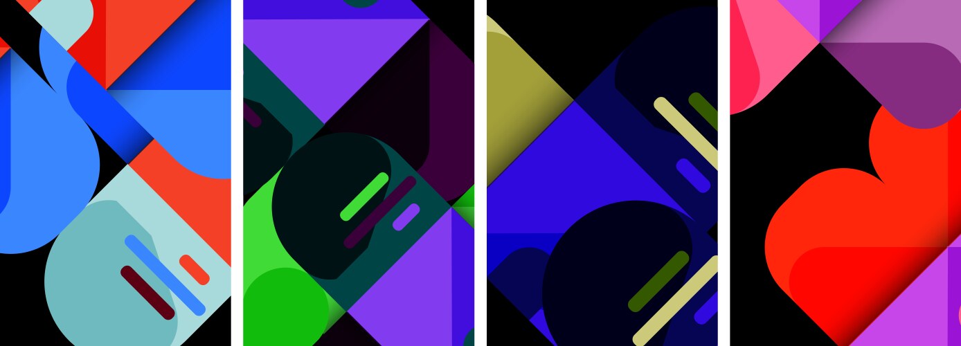 Geometric colorful poster backgrounds with squares