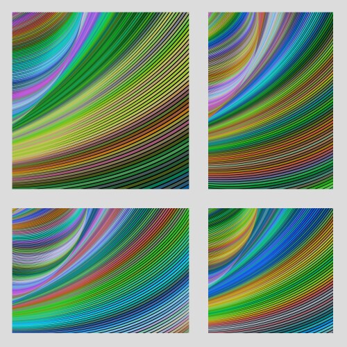 Colorful curved digital page background set Vector Image