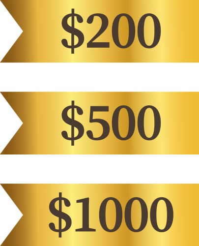 Gold ribbon with value Royalty Free Vector Image