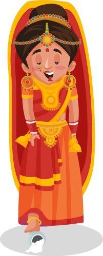 Indian bride cartoon character Royalty Free Vector Image