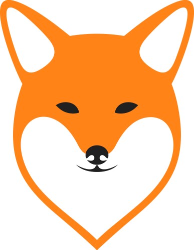 Cute fox head in flat design Royalty Free Vector Image