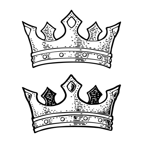 Gangster king royal crown with crossed knife Vector Image