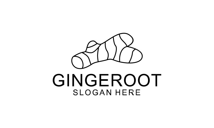 Ginger root logo round linear logo of ginger Vector Image
