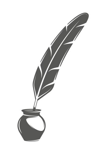 Feather and ink pot Royalty Free Vector Image - VectorStock