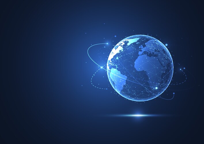 Global network connection world map point Vector Image