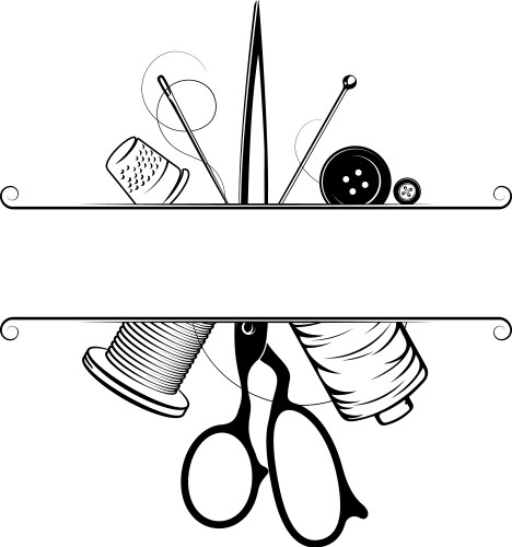Golden sewing mannequin and other tailors tools Vector Image
