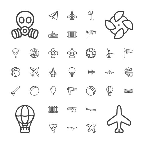 13 air icons Royalty Free Vector Image - VectorStock