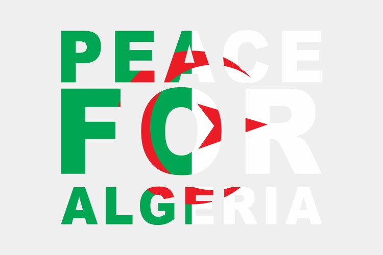 Flag of algeria sign Royalty Free Vector Image