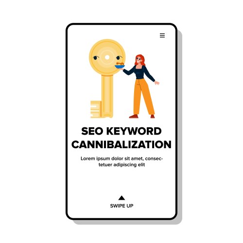 Keyword cannibalization Royalty Free Vector Image