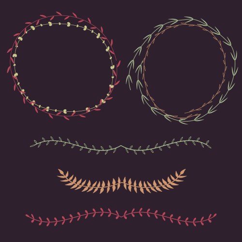 Floral frame or wreath goblincore witchcore Vector Image