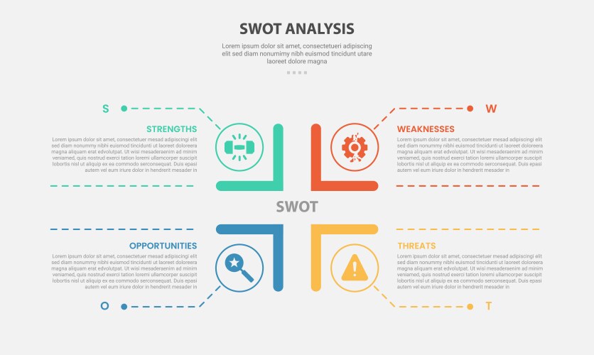 Matrix grid structure infographic outline style Vector Image