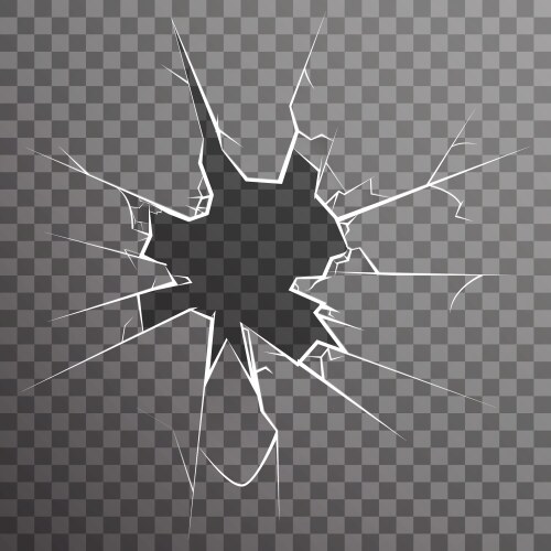 Broken glass cracked window texture realistic Vector Image