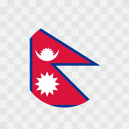 Glossy circle badge flag of nepal Royalty Free Vector Image