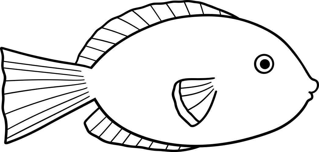 Cute fish outline coloring page isolated on white Vector Image