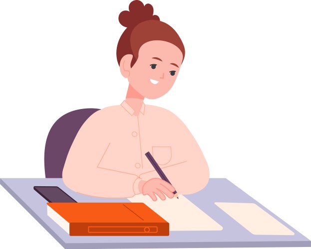 Girl Do Homework Clipart Girl Doing Homework Vector Art, Icons, And
