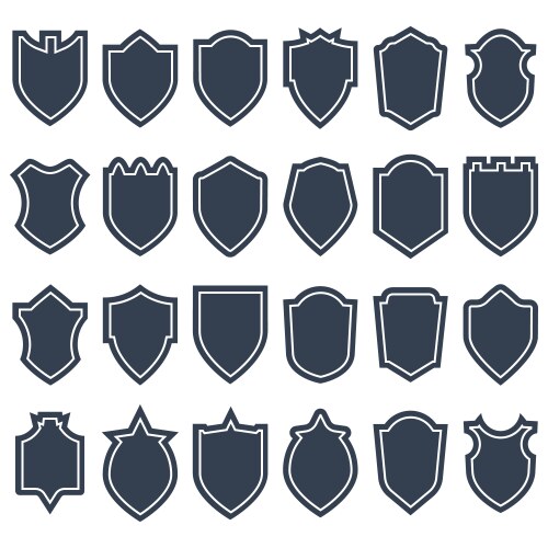 Badge patch shield shape heraldic icons football Vector Image