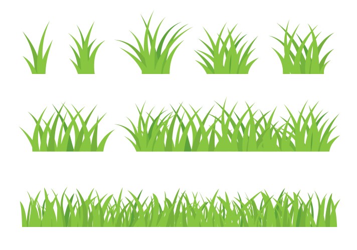 Grass collection isolated on white Royalty Free Vector Image