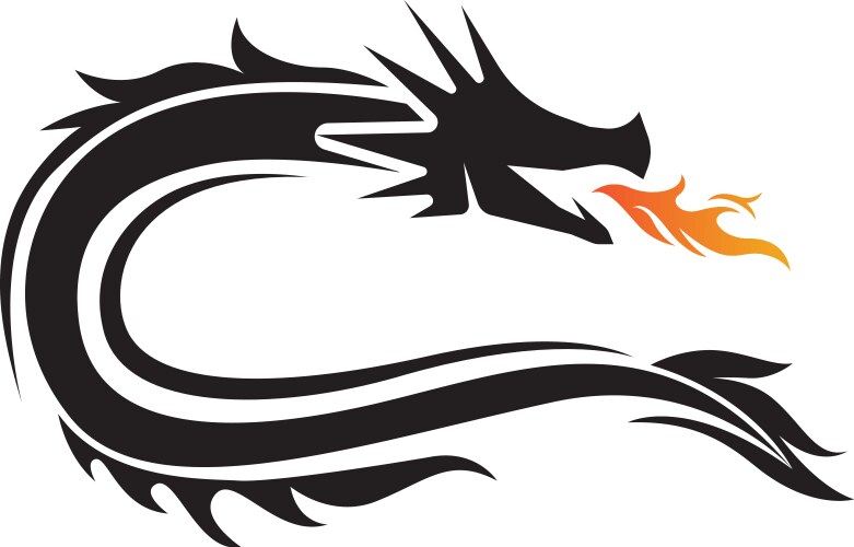 Dragon with shield sign Royalty Free Vector Image