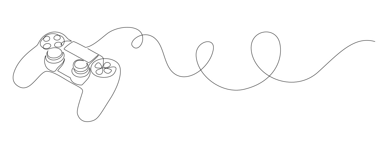 Video game ps4 controllers gamepad -line art Vector Image