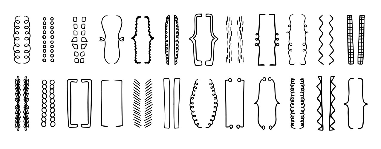 Hand drawn of square brackets Royalty Free Vector Image