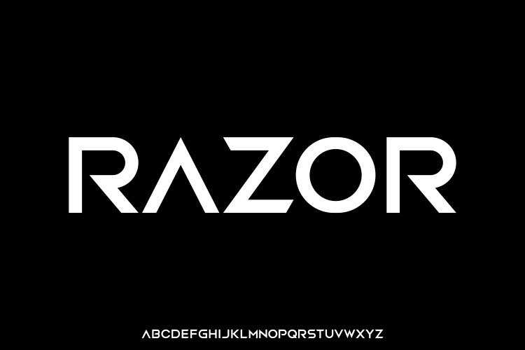 Alphabet fonts abstract line art modern Royalty Free Vector