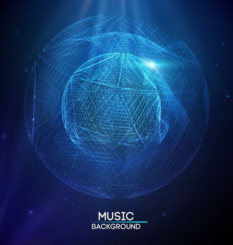 Abstract blue music background with star Vector Image