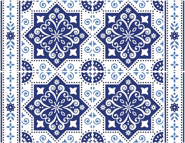 Azulejo tile seamless pattern Royalty Free Vector Image