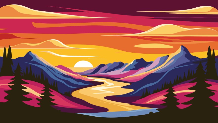Sunset Cartoon Vector Images (over 34,000)