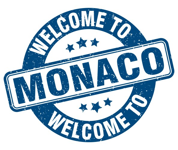 Welcome to monaco stamp round sign Royalty Free Vector Image
