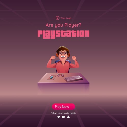 Banner design of augmenting virtual gaming Vector Image