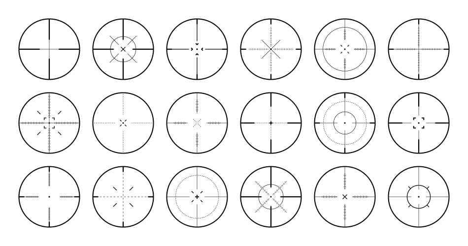 Sniper scope target ink set Royalty Free Vector Image