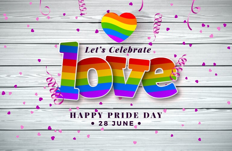 Happy pride day lgbtq with typography Royalty Free Vector
