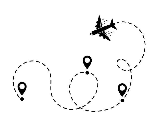 Airplane symbols avia transport pictograms route Vector Image
