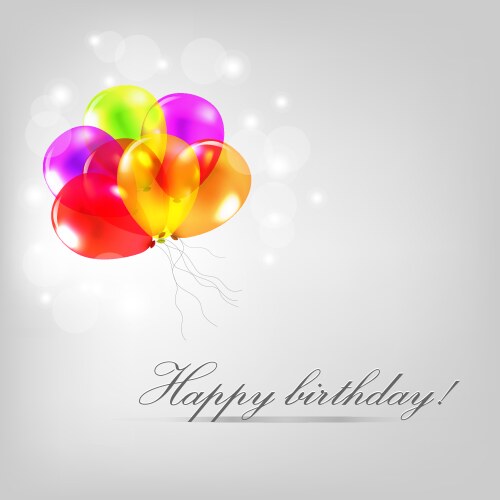 Birthday card design template balloon Royalty Free Vector
