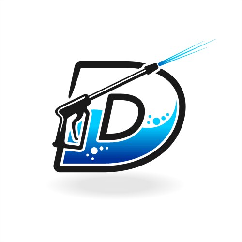 Power wash logo with letter a concept Royalty Free Vector