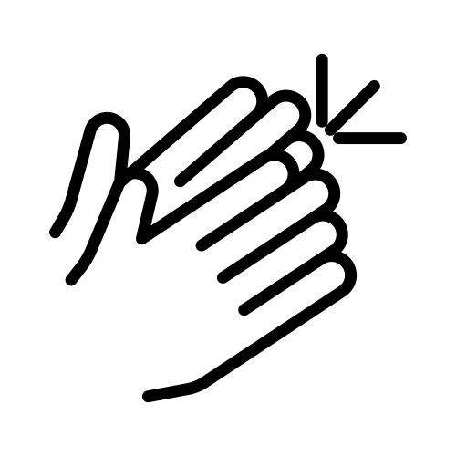 Clapping hand icon black line art logo Royalty Free Vector