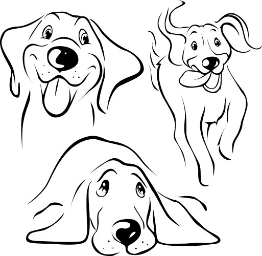 Dog Black White Drawing Simple Vector Images (over 4,400)