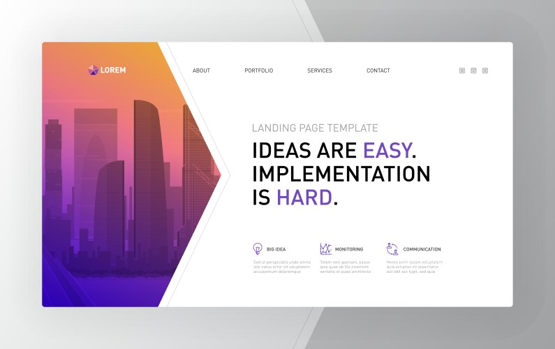 Square internet web page design template Vector Image