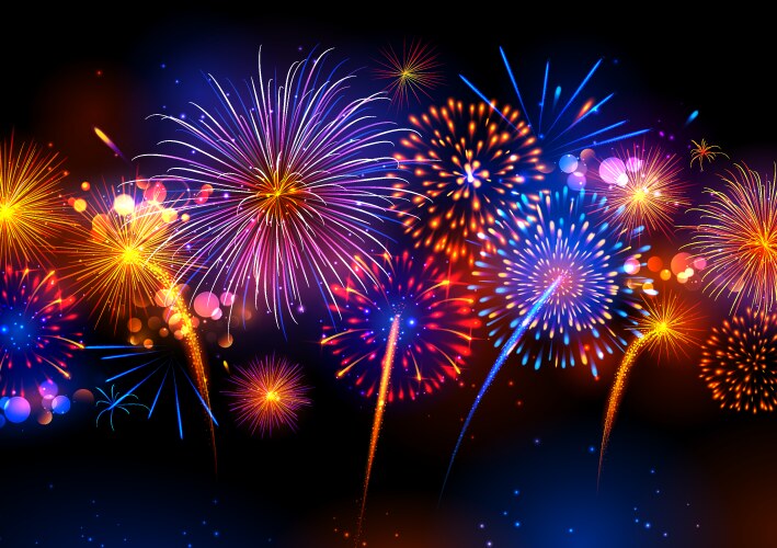 Fireworks sparkling background Royalty Free Vector Image