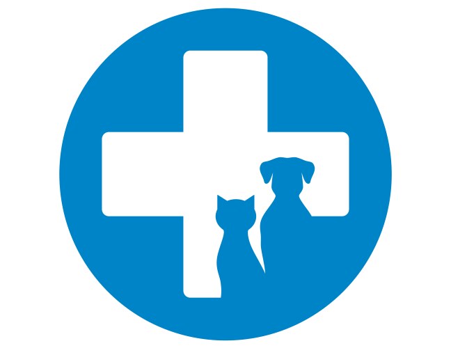 Blue medical veterinary sign Royalty Free Vector Image