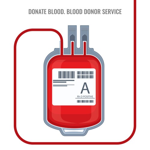 Plastic blood bag donate concept Royalty Free Vector Image