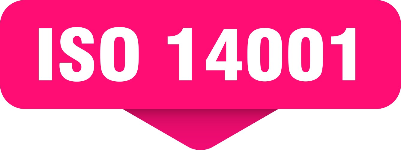 Iso 14001 sticker sign on transparent Royalty Free Vector
