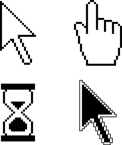 Click Cursor Hand Mouse Pixel Vector Images (over 2,500)